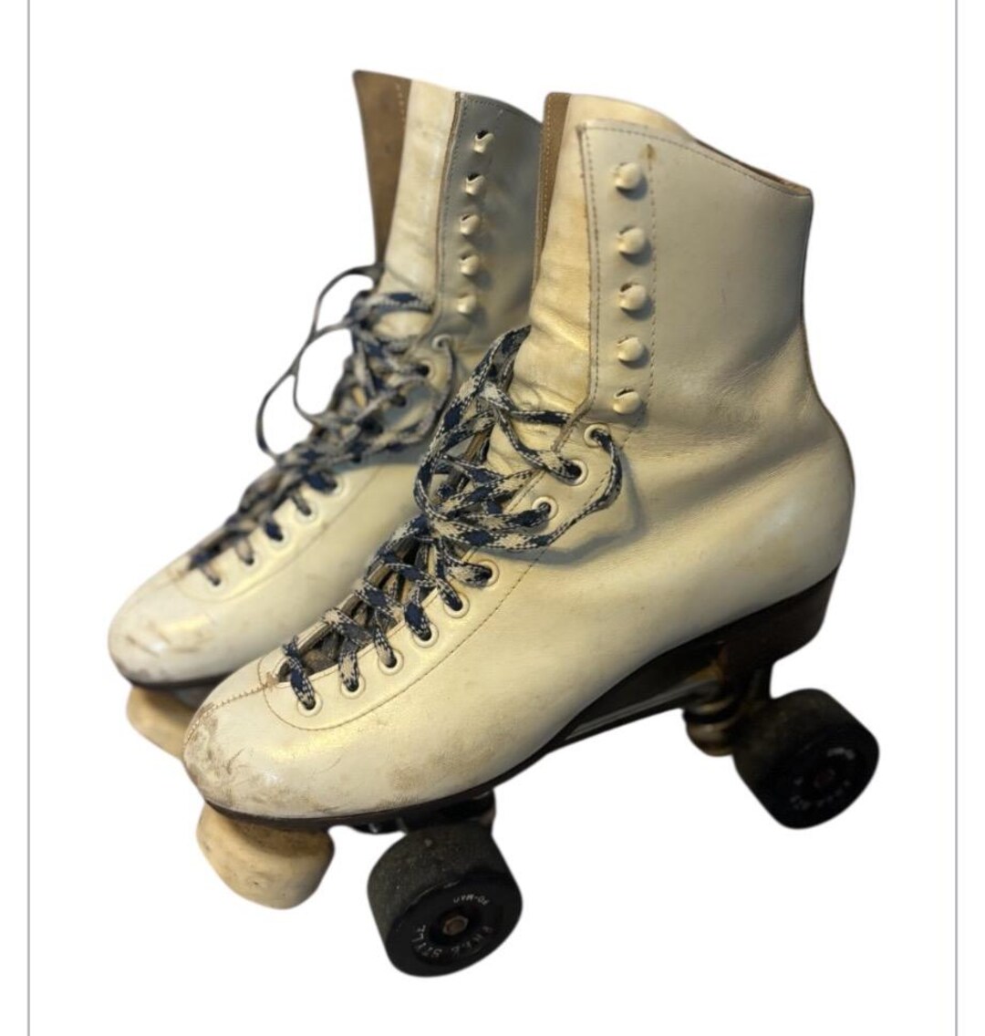 Vintage Riedell 220 Roller Skates, Beige Leather High Top, Size 8 - Etsy