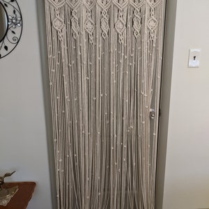 Doorway Curtain With Diamond Pattern and Barrel Knots - Etsy
