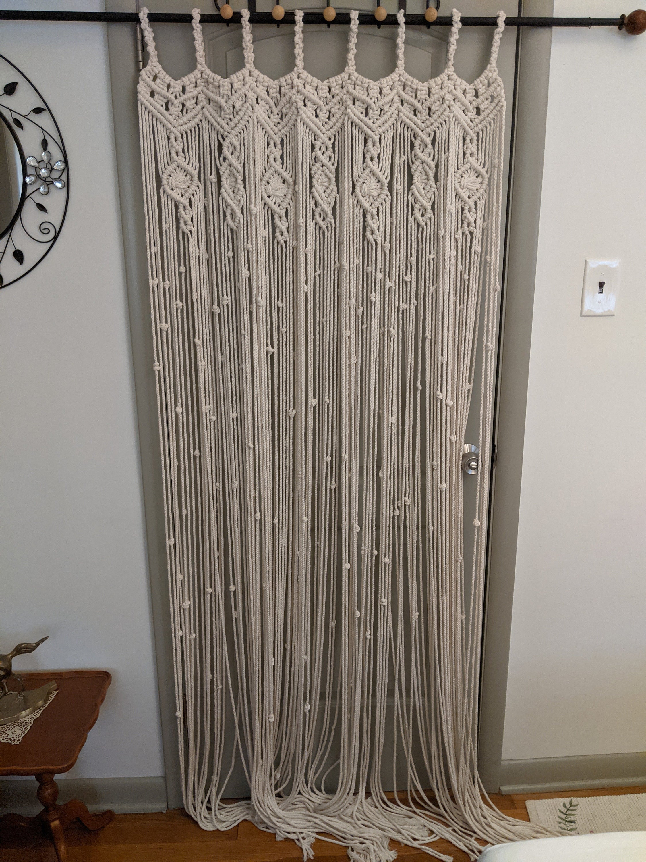 Doorway Curtain With Diamond Pattern and Barrel Knots - Etsy