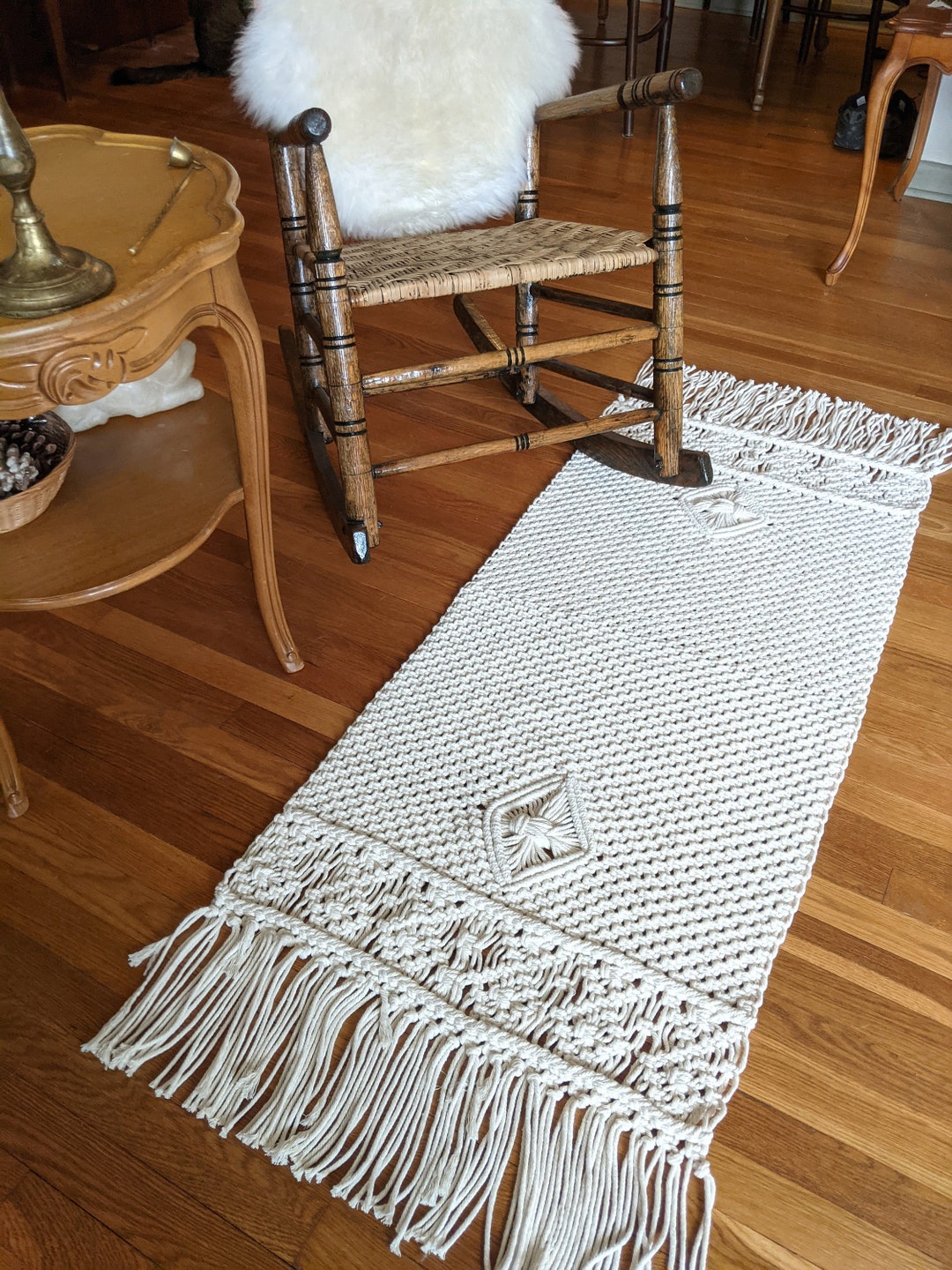 Bohemian Handmade Macrame Rug - Soft Cotton Rug - Etsy