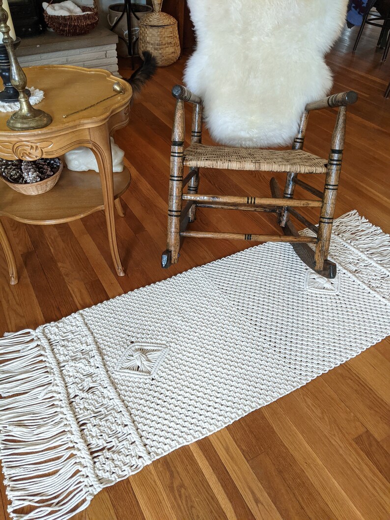Bohemian Handmade Macrame Rug - Soft Cotton Rug - Etsy
