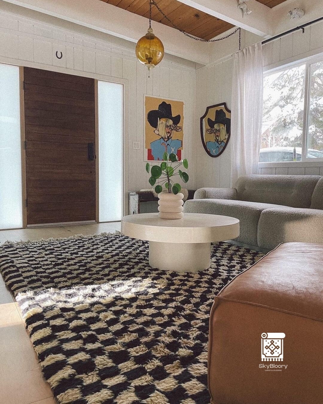 Black and White Checkered Rug, Checkered Area Rug Moroccan Berber ...