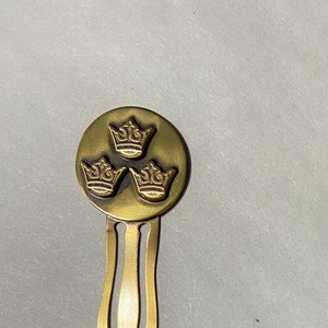 Three Crowns Brass Bookmark, Page Marker With 3 Crowns. Metal Bookmark ...