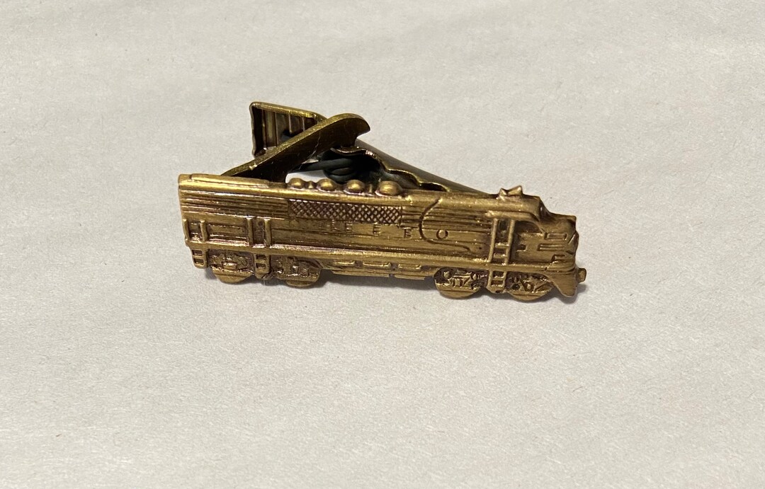 Brass Tie Bar, Locomotive Design Tie Clip, Train Tie Clip - Etsy