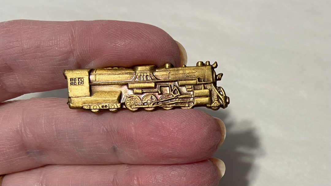 Solid Brass Tie Bar Locomotive Design Tie Clip Train Tie - Etsy