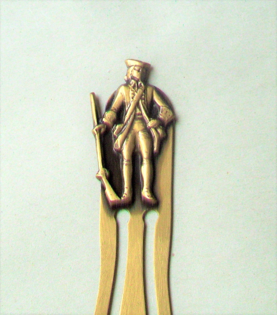 Brass Bookmark With Minute Man Design, Patriotic Bookmark, Reinactment ...