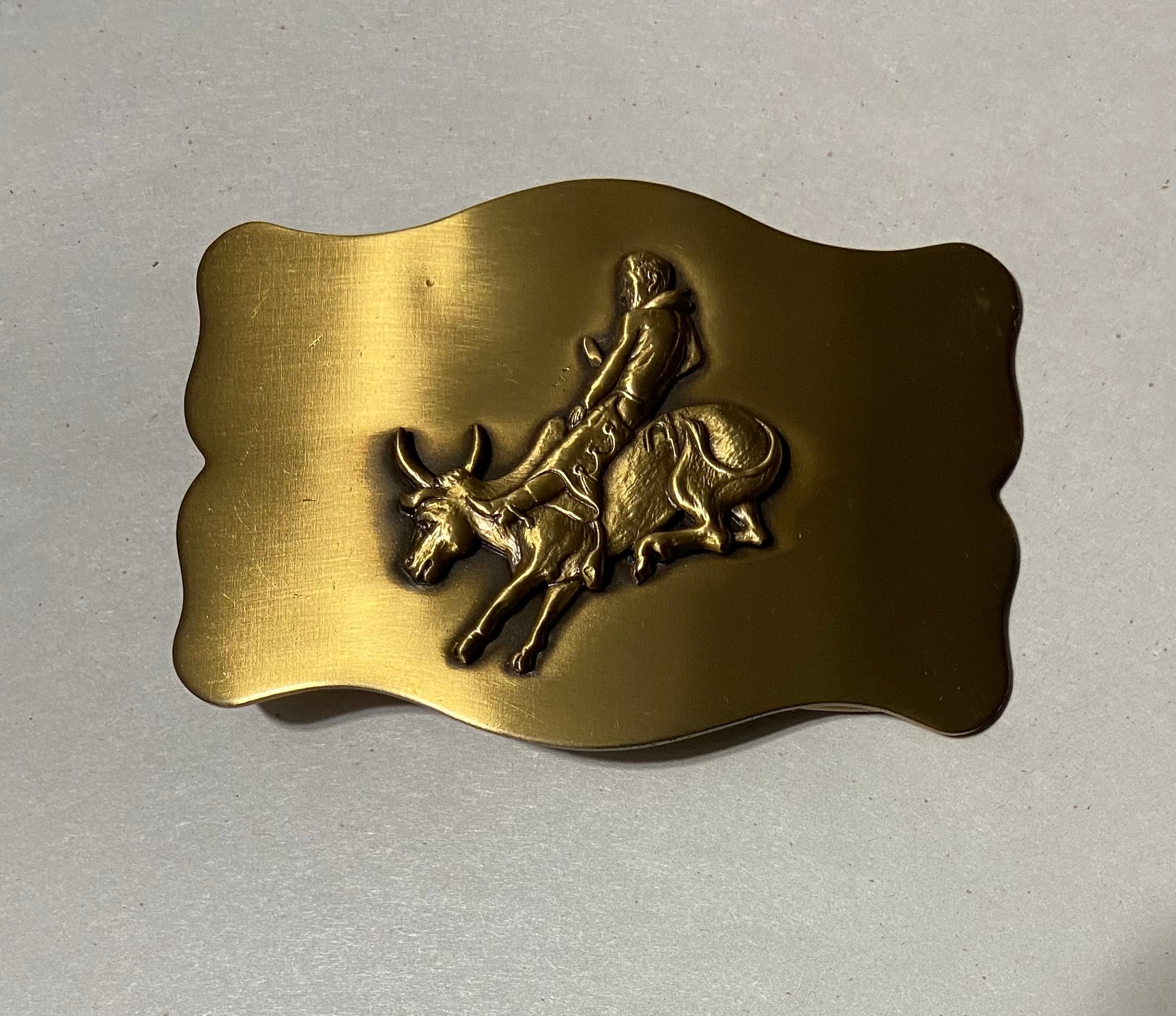 Large Belt Buckle Solid Brass With a Cowboy Rodeo Design - Etsy