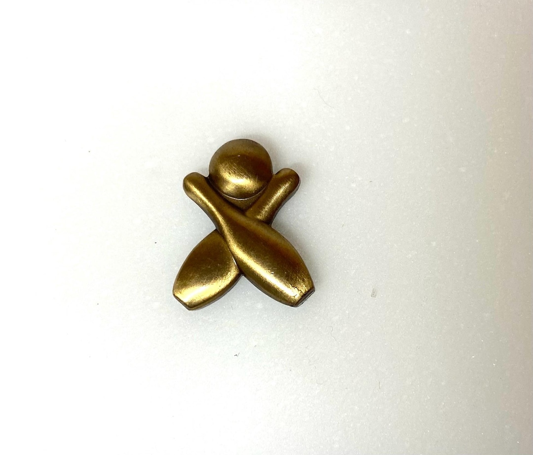 Brass Tie Tac, Bowling Sport Design Tie Tac, Crossed Bowling Pin Hat ...