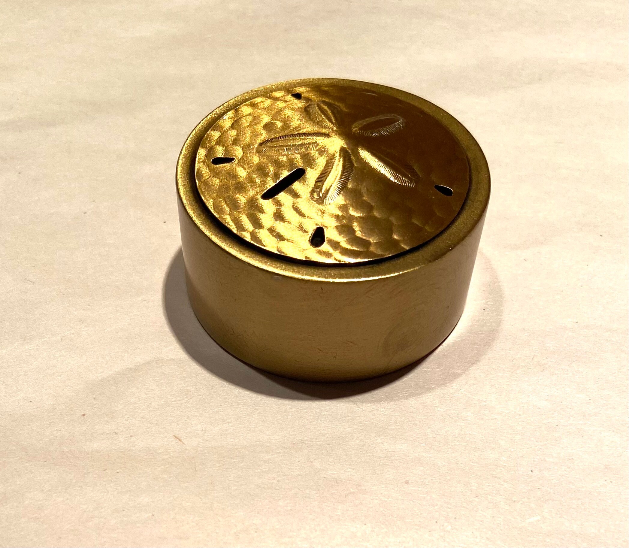 Solid Brass Round Paperweight With a Sand Dollar Design, Shell ...