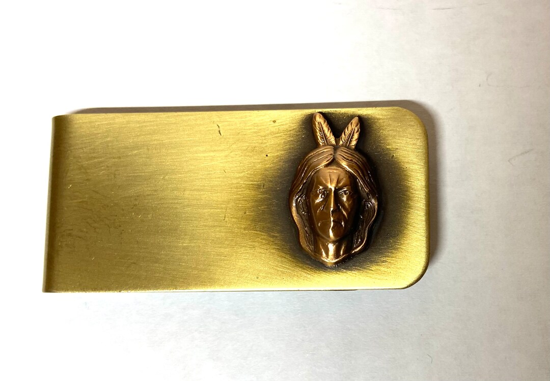 Indian Brave Design Brass Moneyclip , Solid Brass Money Clip, Money ...