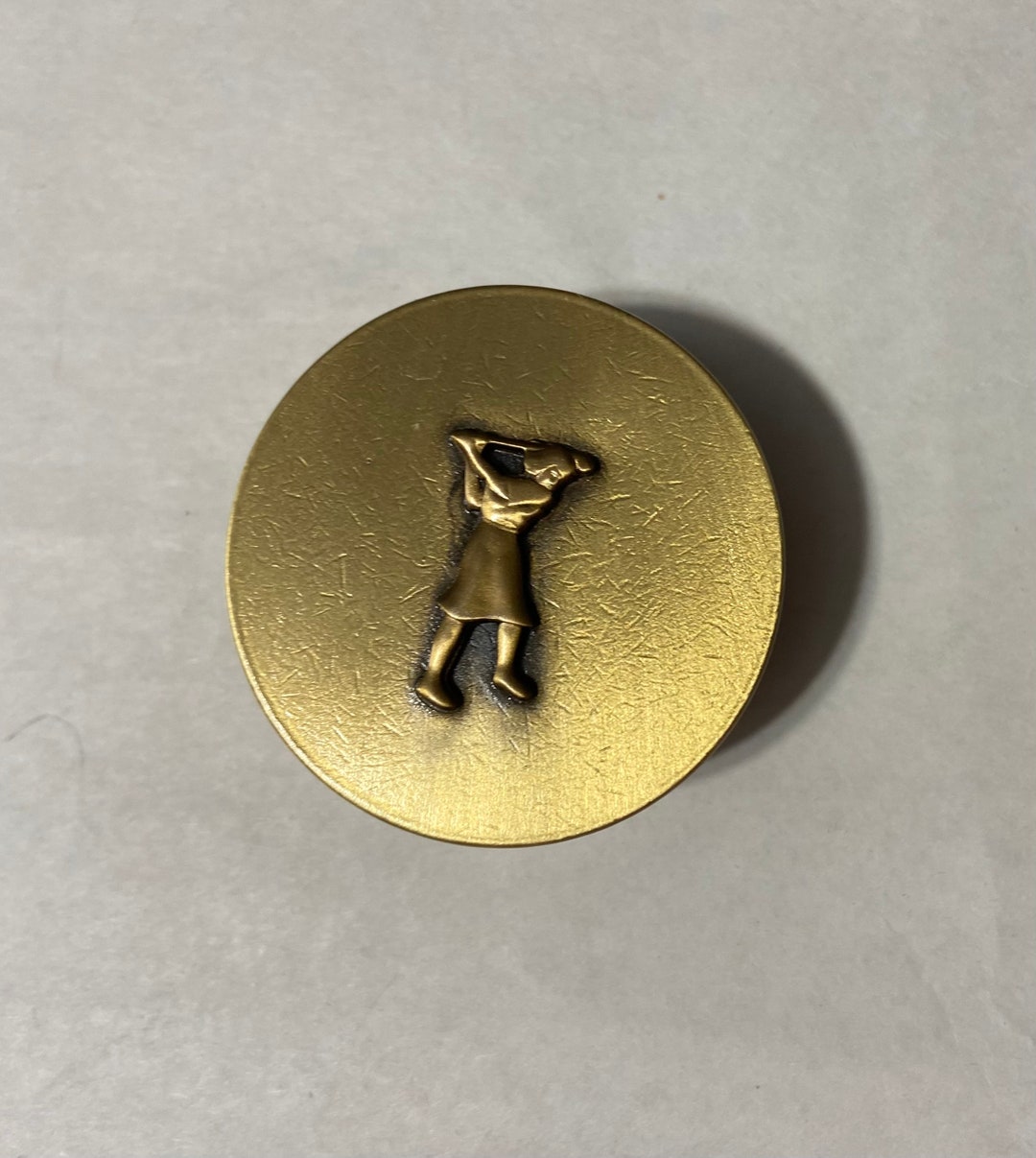 Solid Brass Round Paperweight With a Lady Golfer Design, Golf Sport ...