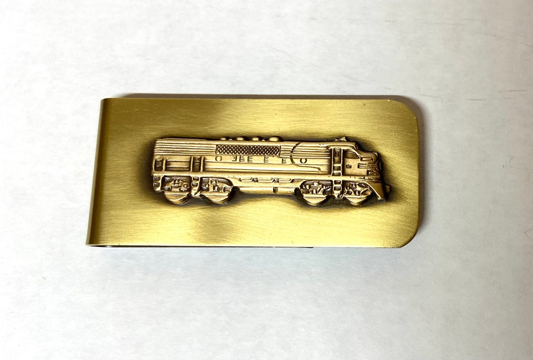 Solid Brass Locomotive Moneyclip, Solid Brass Money Clip, Money Holder ...