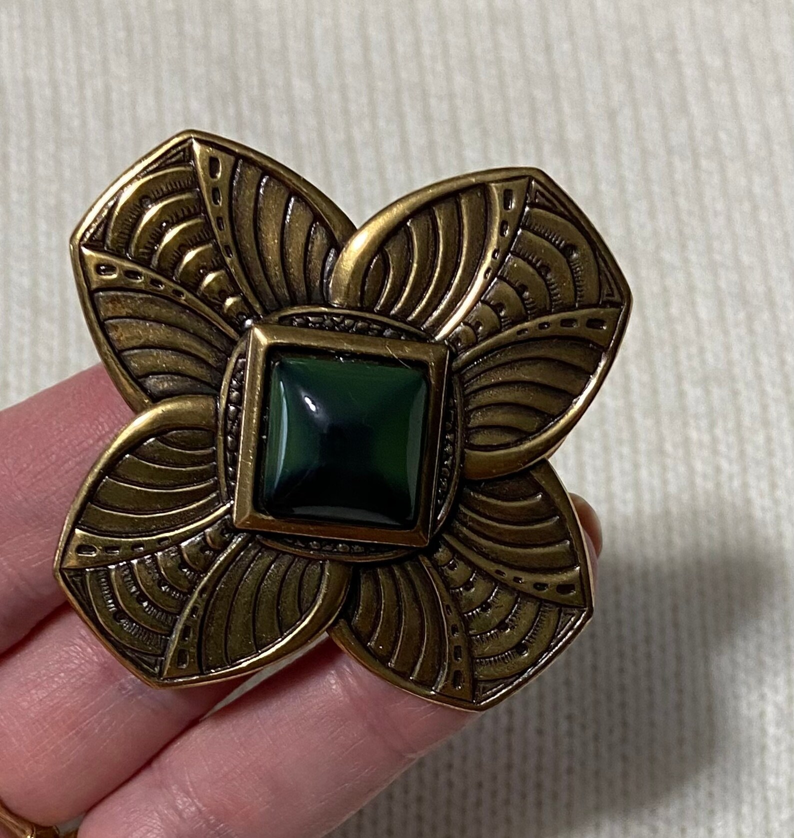 Large Antique Look Brass Pin/brooch - Multi-layer Brass Pin With a ...