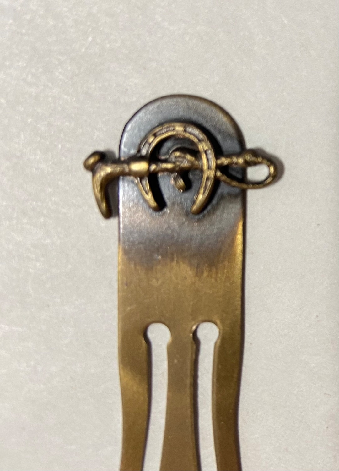 Brass Bookmark With a Horse Shoe and Crop Design, Horse Rider Bookmark ...