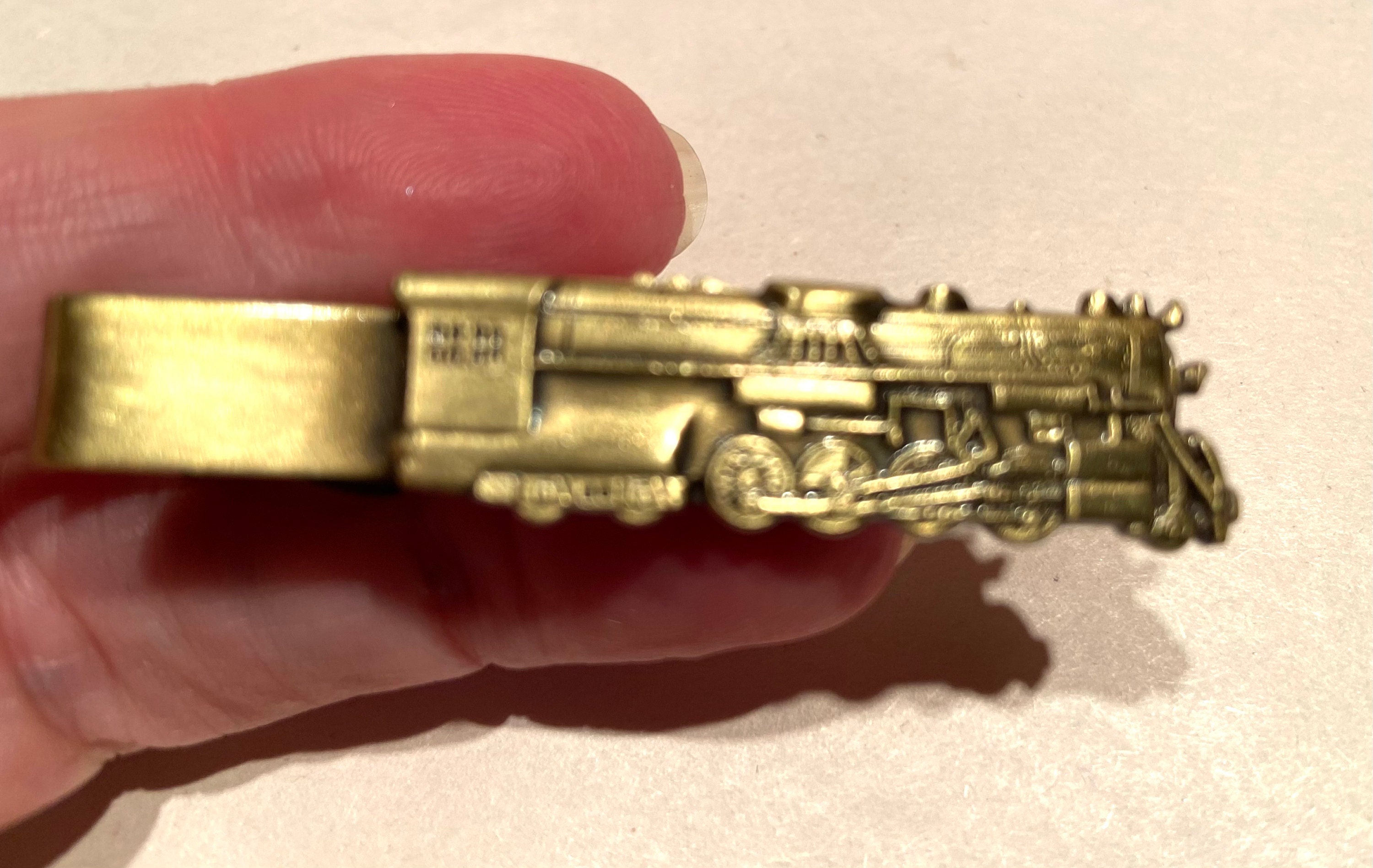 Solid Brass Tie Bar, Locomotive Design Tie Clip, Train Tie Clip - Etsy