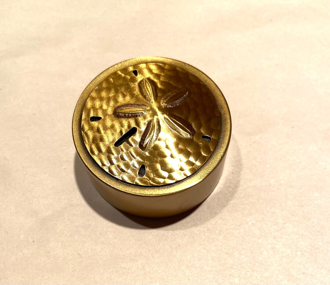 Solid Brass Round Paperweight With a Sand Dollar Design, Shell ...