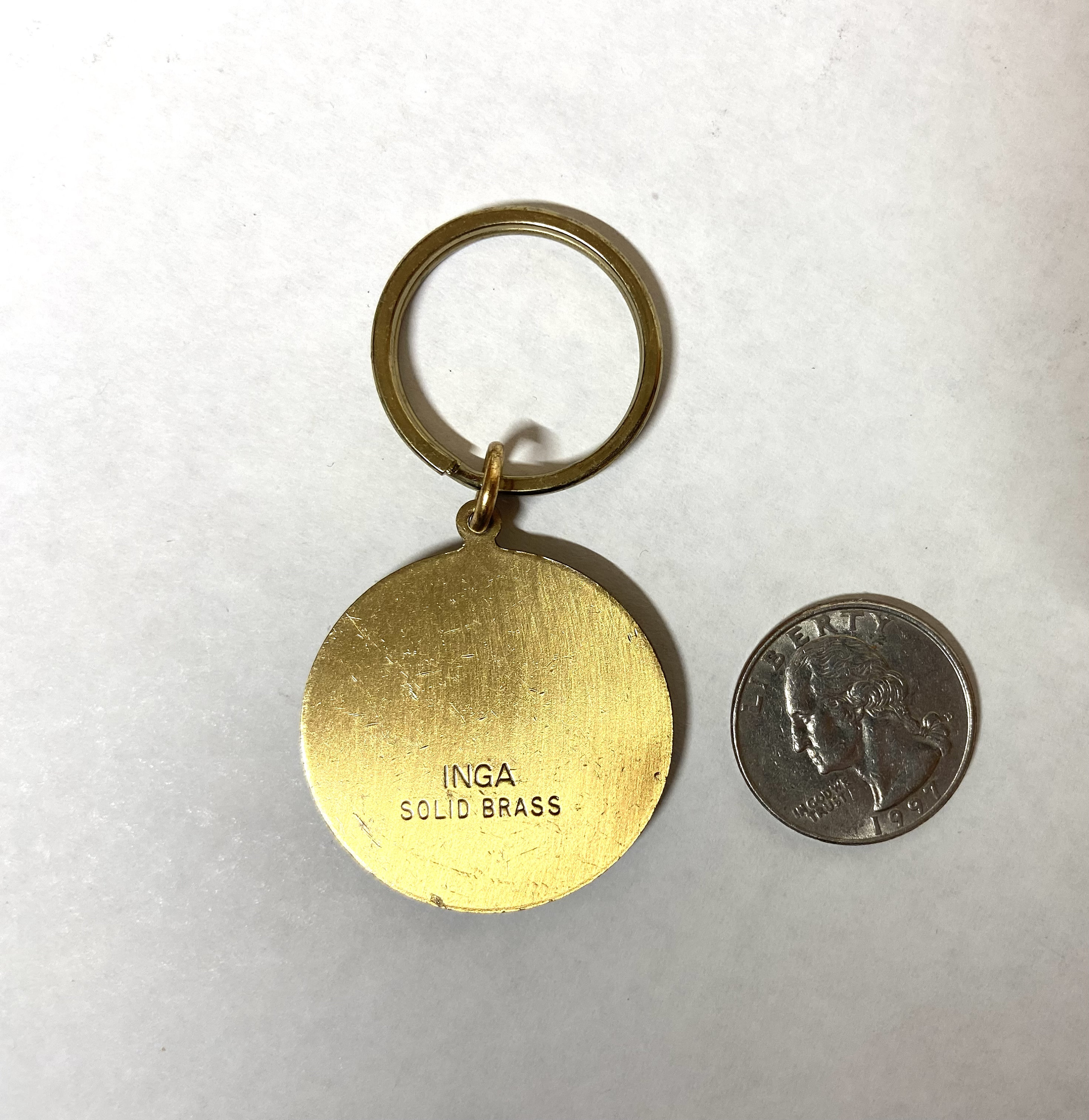 Brass Keyring, Key Fob, Horse Shoe Design Key Holder- Medium Round ...
