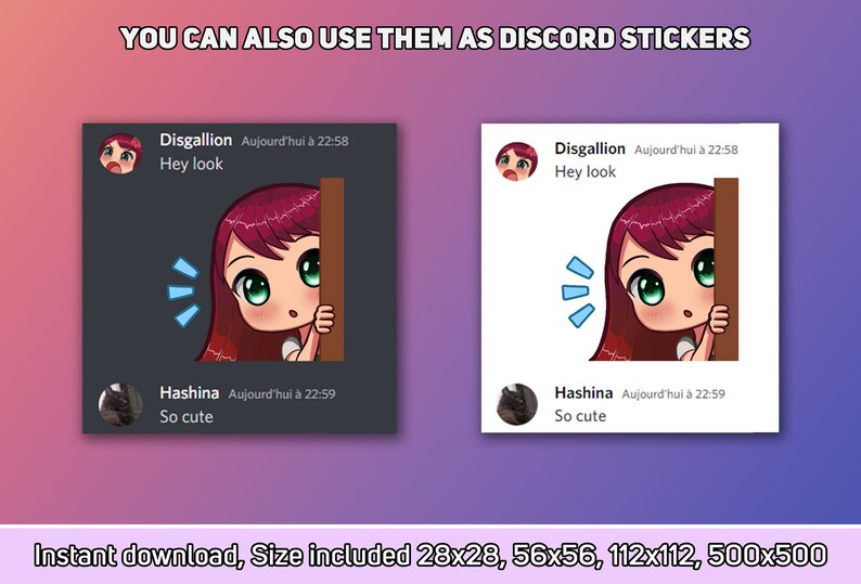Emote Pack Chibi Girl for Twitch Discord meia Pack 5 - Etsy Australia