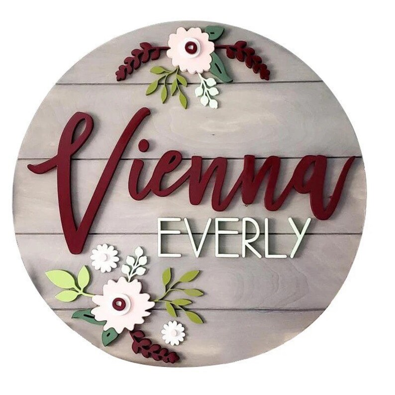 Custom Baby Name Wall Hanging Canvas Art Personalized Baby Gift Nursery ...