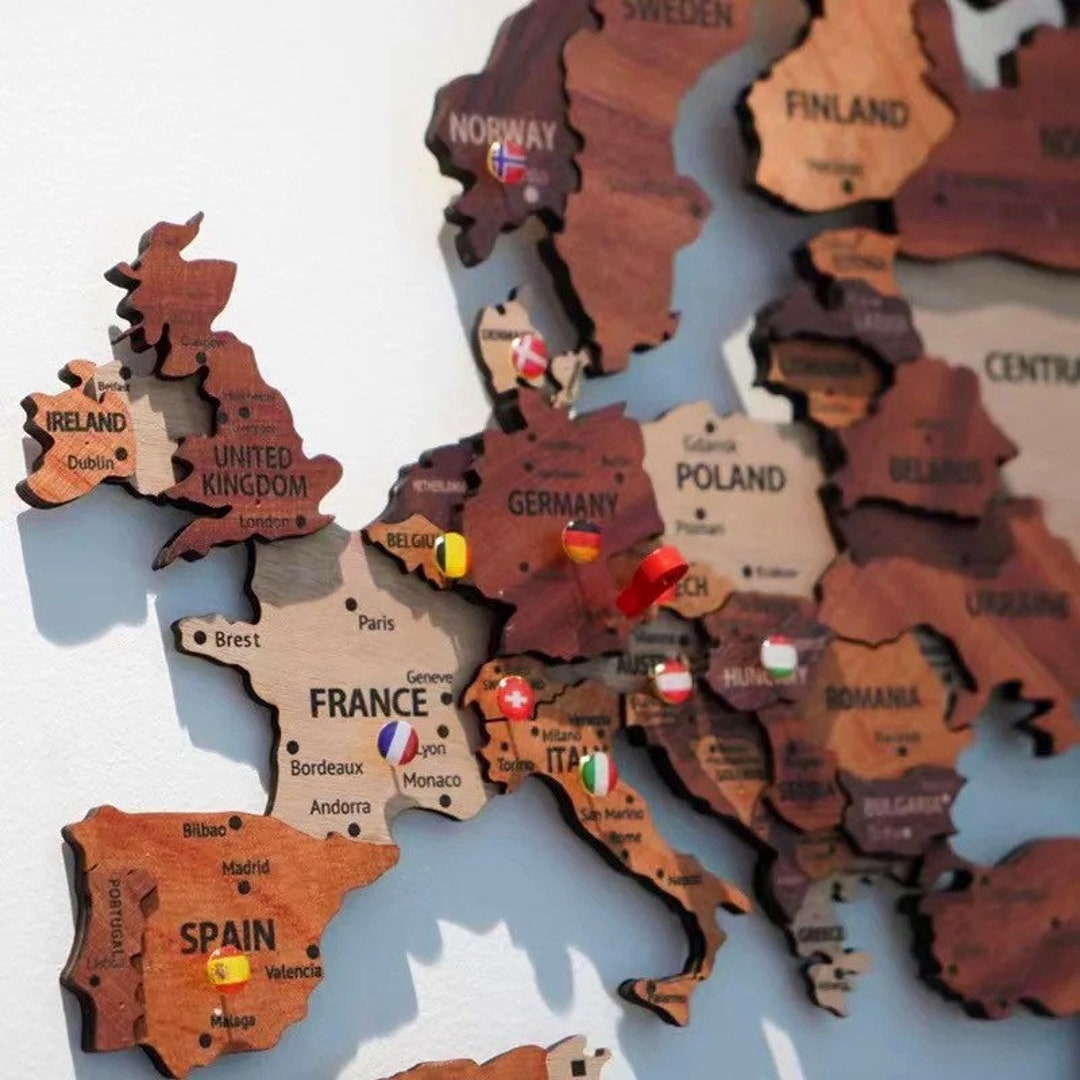 World Map Push Pin Wall Art World Map Board Wall Art Pin Board Wood ...