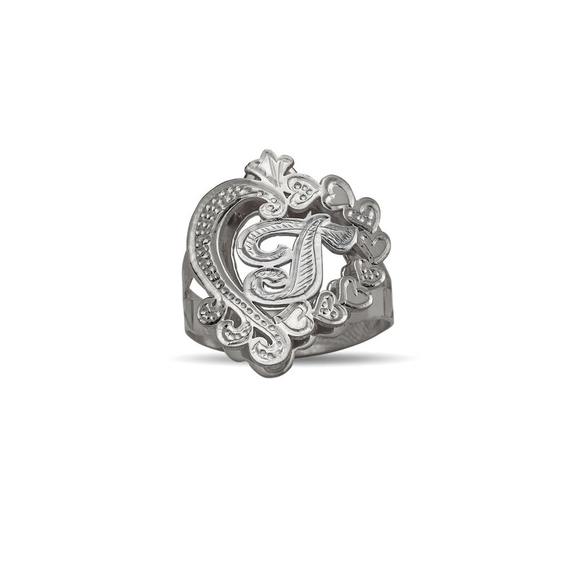 Sterling Silver Initial Rings - Etsy