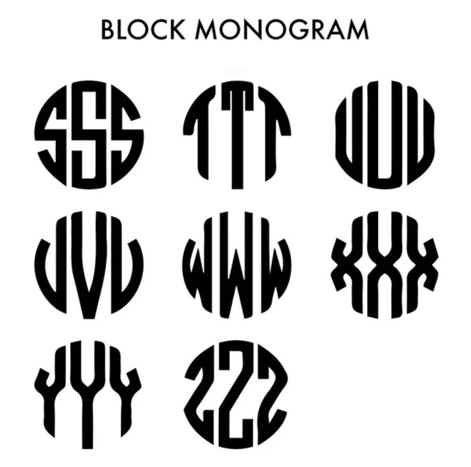 Block Three Initial Gold Monogram Necklace Medium - Etsy