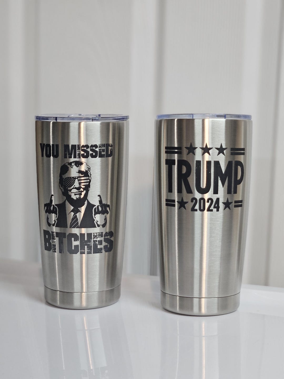 TRUMP 2024 MAGA TUMBLERS Stainless Steel With Locking Lids Keeps Drinks ...
