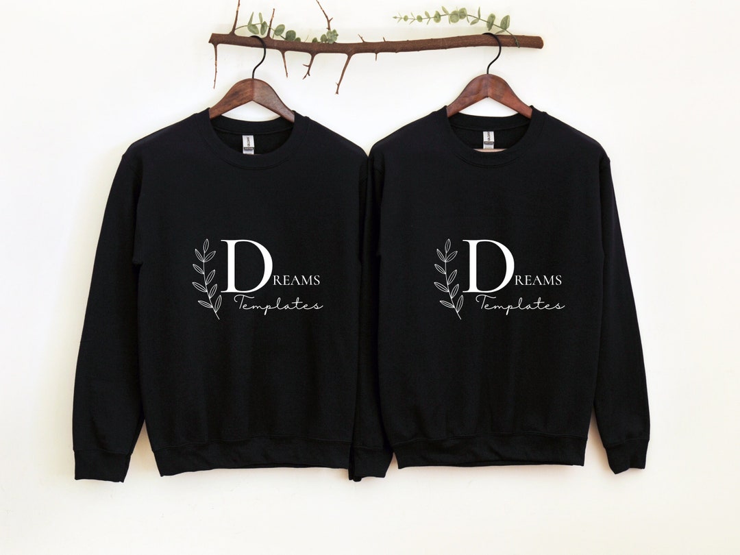 Gildan 18000 Couple Mockup Black Gildan 18000 Black Mockup Couple ...