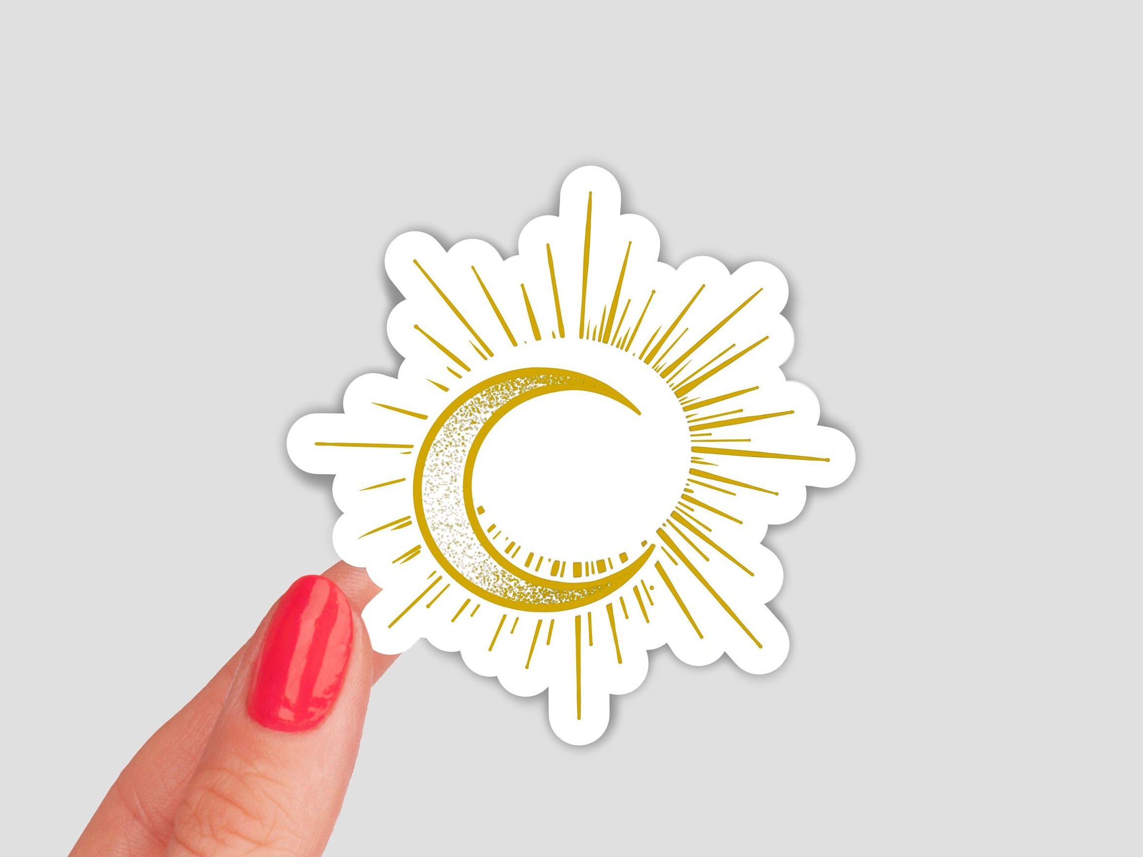 Sun Moon Sticker / Celestial Crescent Moon Sun Sticker - Etsy