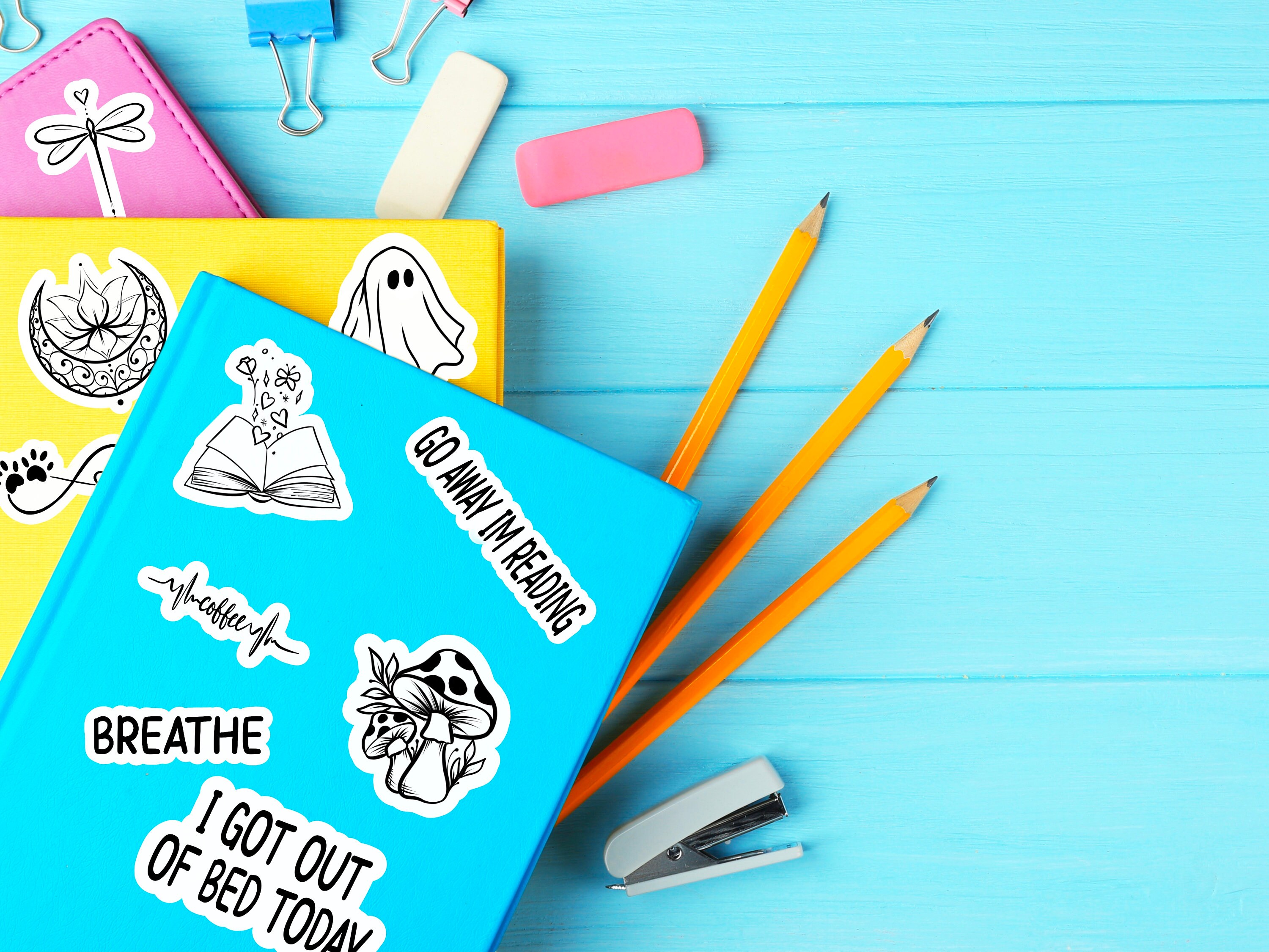 Floral Book Sticker / Open Book Sticker / Reading Sticker / - Etsy