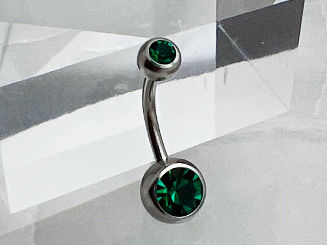 14G Implant Grade Surgical Steel Dark Green Belly Button Navel Ring - Etsy 14G Implant Grade Surgical Steel Dark Green Belly Button Navel Ring - Etsy