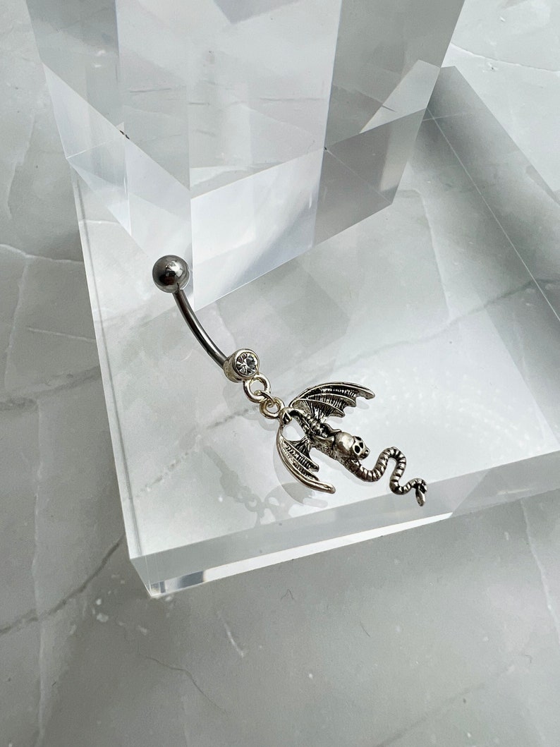 14G Dragon Belly Button Ring Implant Grade Surgical Steel - Etsy