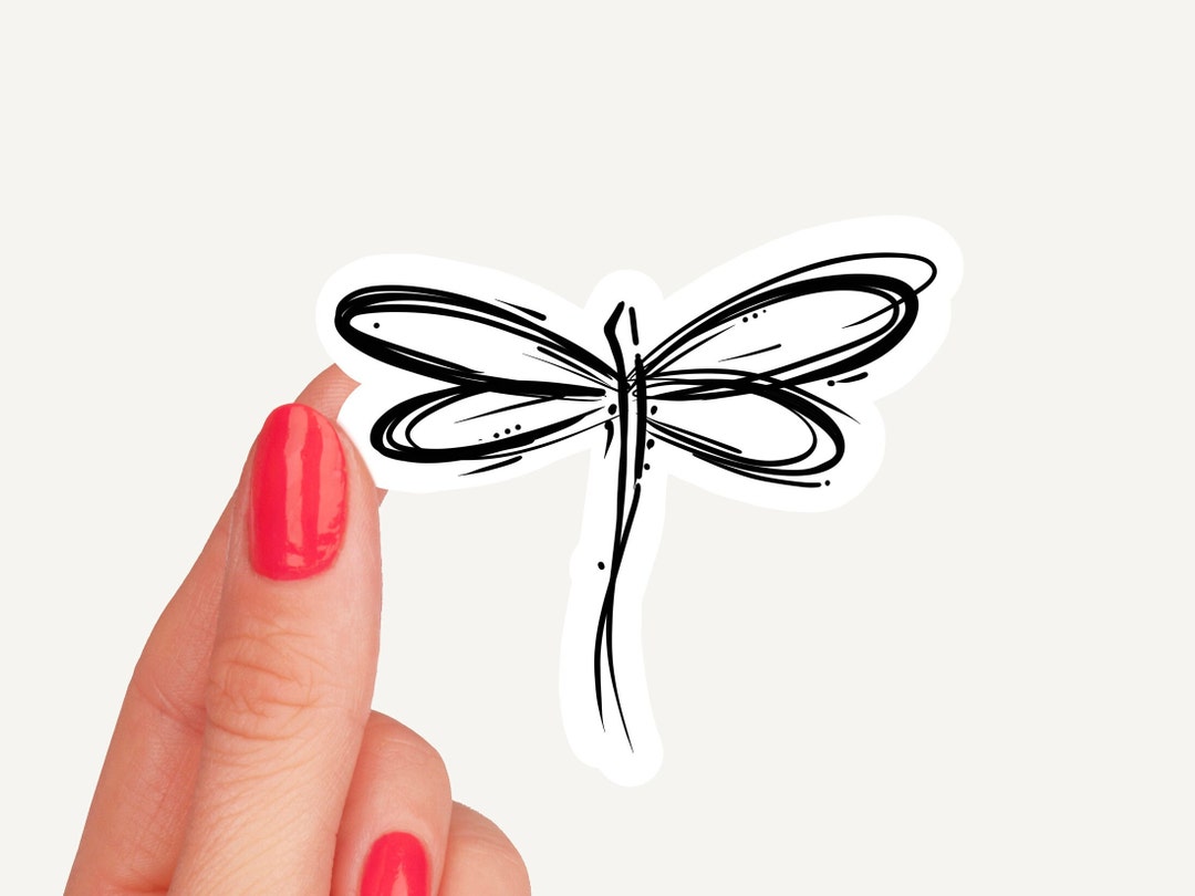 Sketchy Dragonfly Vinyl Sticker - Etsy