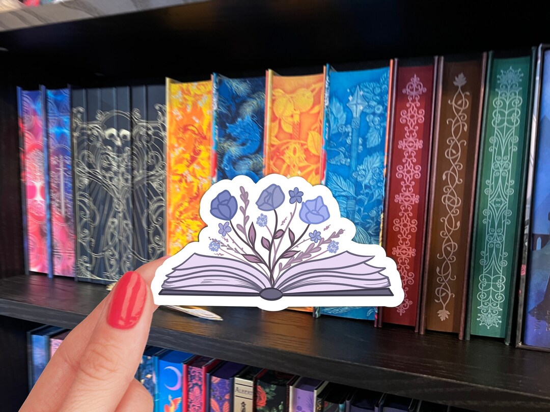 Floral Book Sticker / Open Book Sticker / Reading Sticker / Book ...
