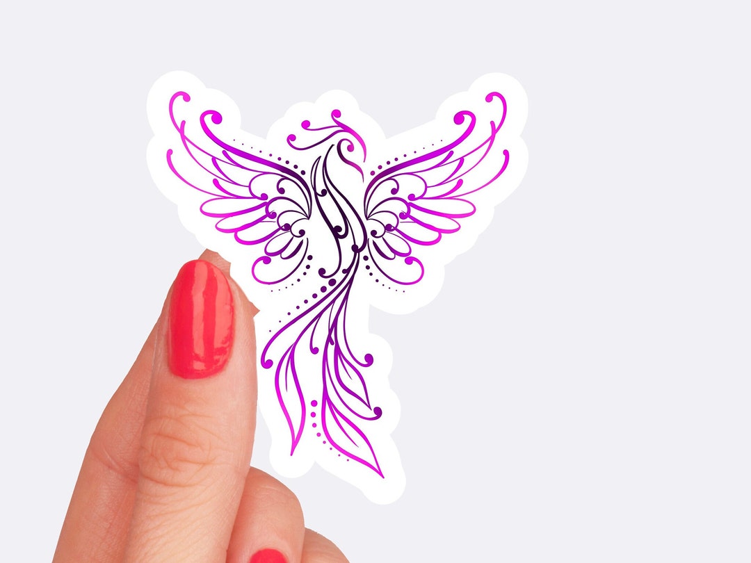 Purple Phoenix Vinyl Sticker / Still I Rise Phoenix Tattoo Inspired - Etsy