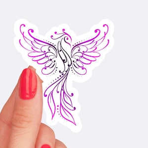 Purple Phoenix Vinyl Sticker / Still I Rise Phoenix Tattoo Inspired - Etsy