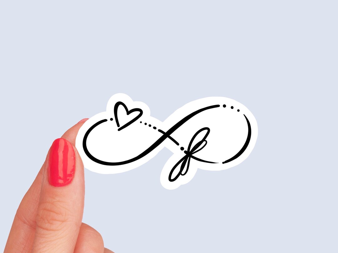 Dragonfly Infinity Heart Sticker - Etsy