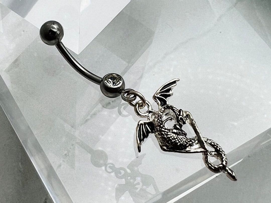 14G Dragon Belly Ring Implant Grade Surgical Steel Belly Button Navel ...