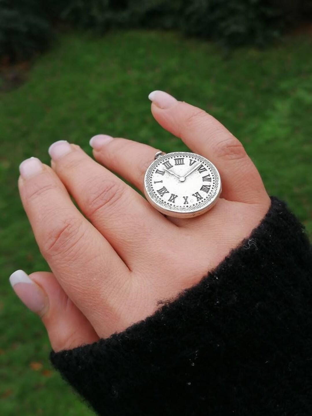 Antique Silver Watch Ring, Watch Earrings, Silver Plated Watch Jewelry ...