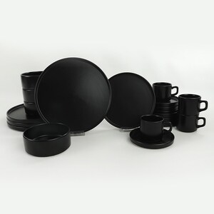 Black Dinnerware Set, Dinner Set, Dish Set, Black Plate, Tea Cup - Etsy