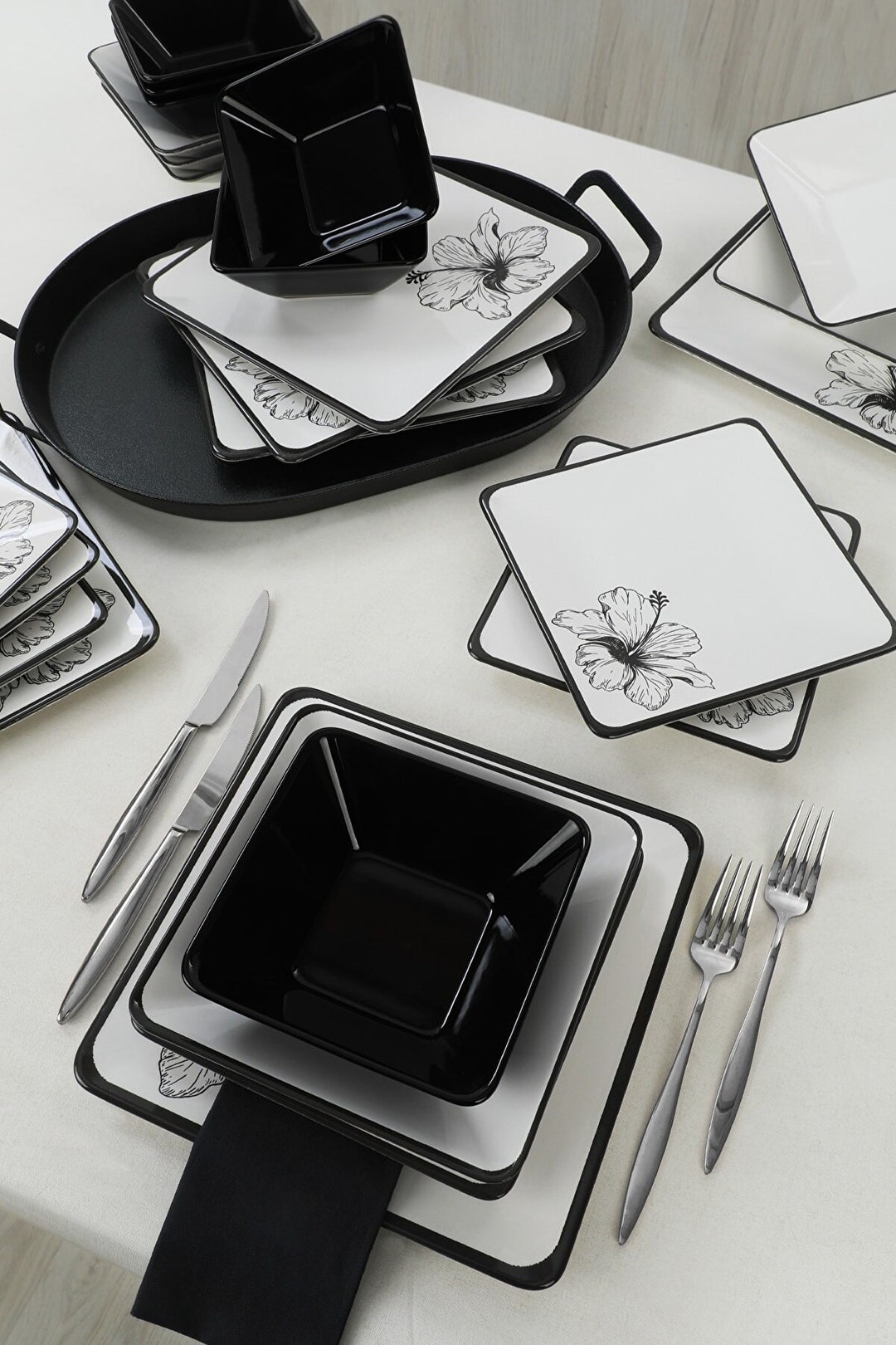 Square Dinner Set, Dinnerware, Serving, Dining, 24 Pcs Plate, Dish - Etsy