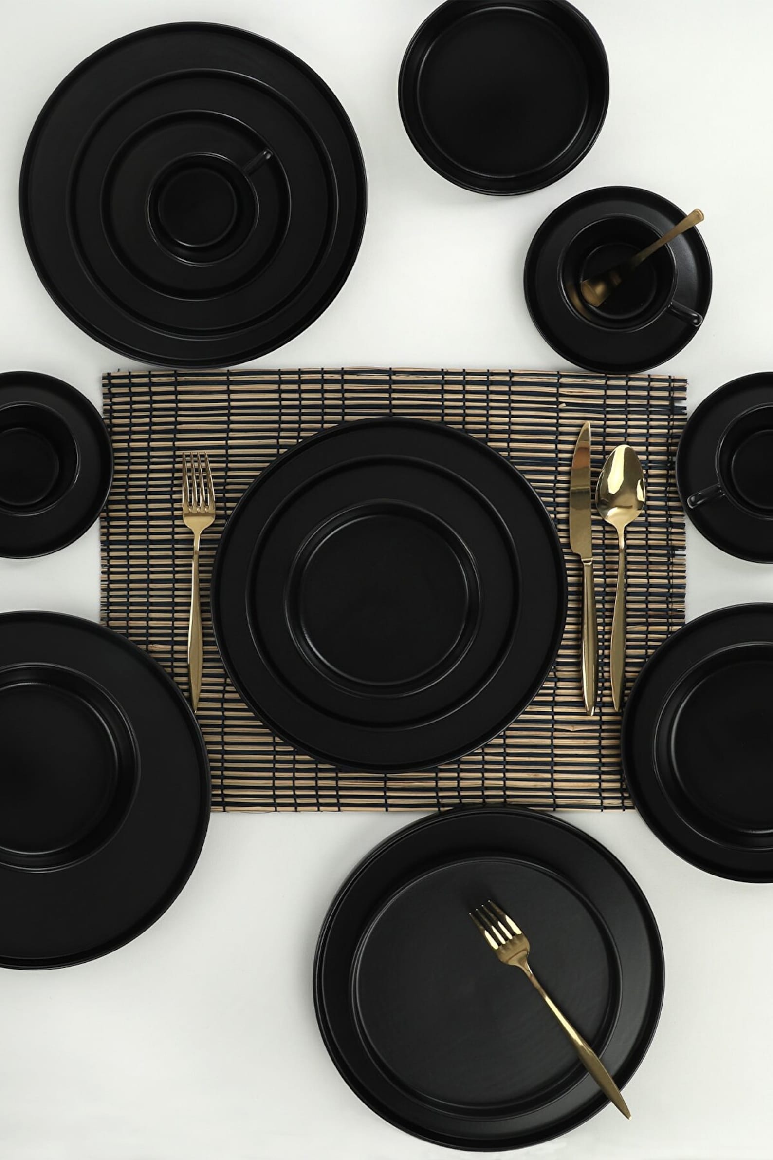 Black Dinnerware Set, Dinner Set, Dish Set, Black Plate, Tea Cup - Etsy