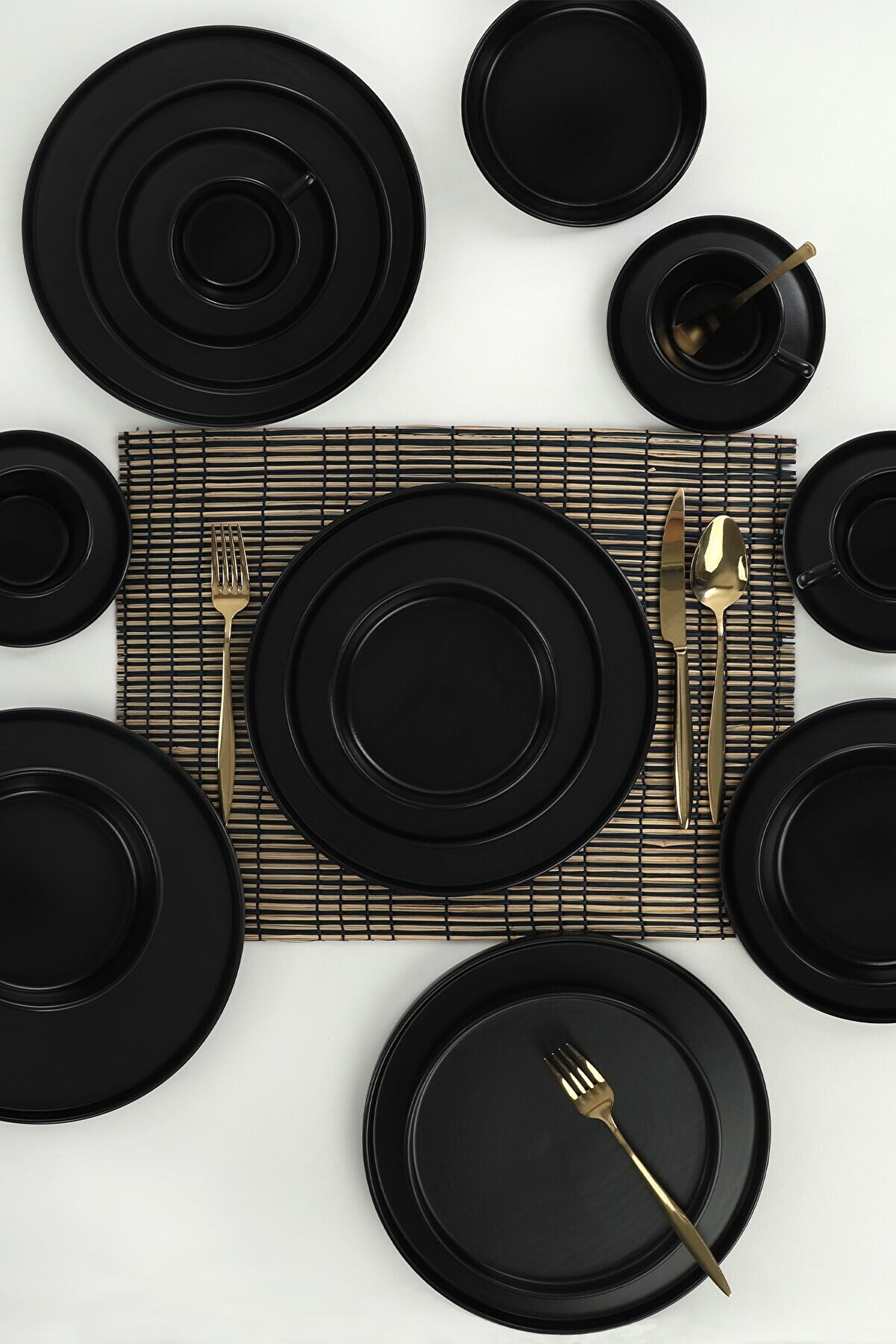 Black Dinnerware Set, Dinner Set, Dish Set, Black Plate, Tea Cup - Etsy