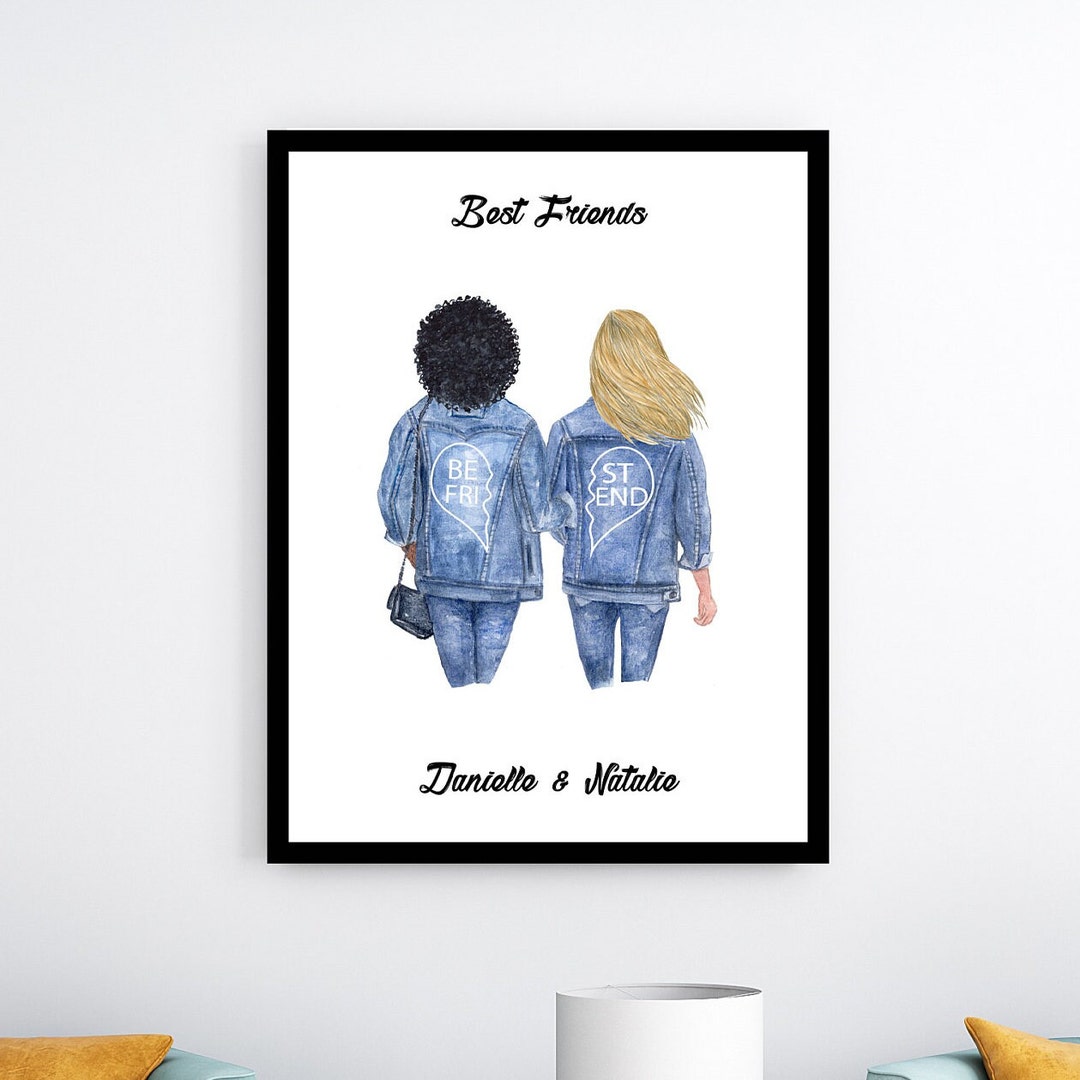 Best Friends Denim Jacket Print Personalised and Customised With ...