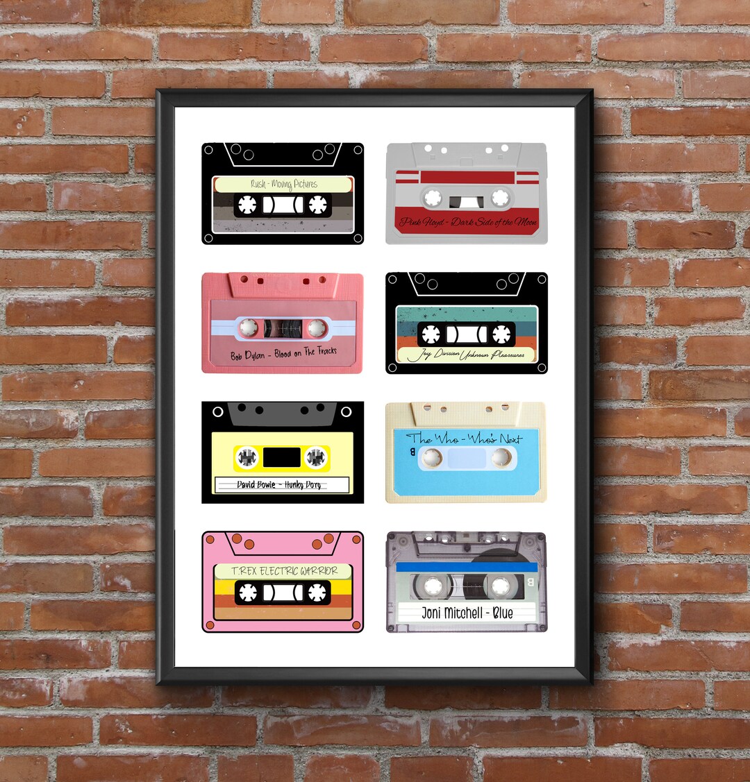 Personalised Retro Music Cassette Print - Choose Your Favourite Songs ...