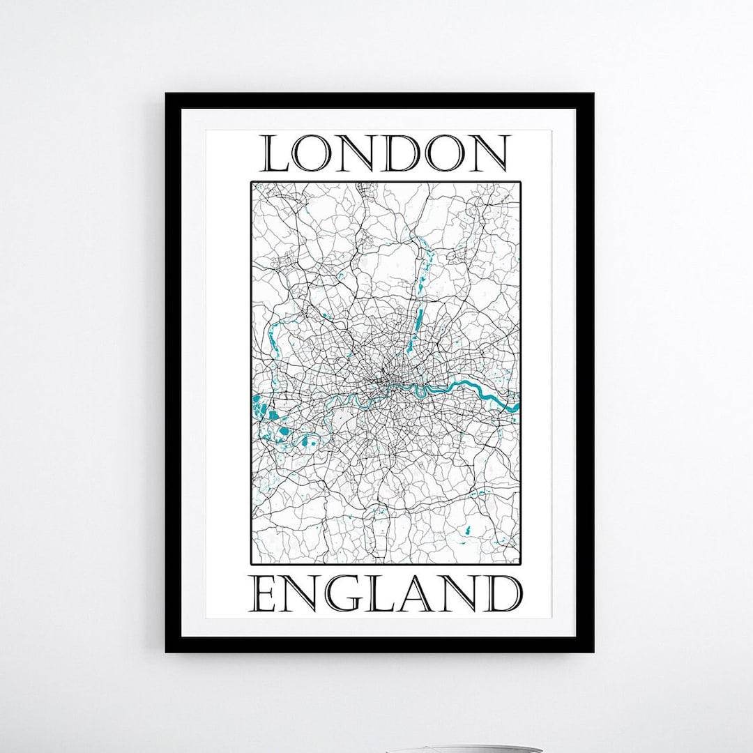 London England Minimalist Map Art Print Custom Map Poster Any City Town ...