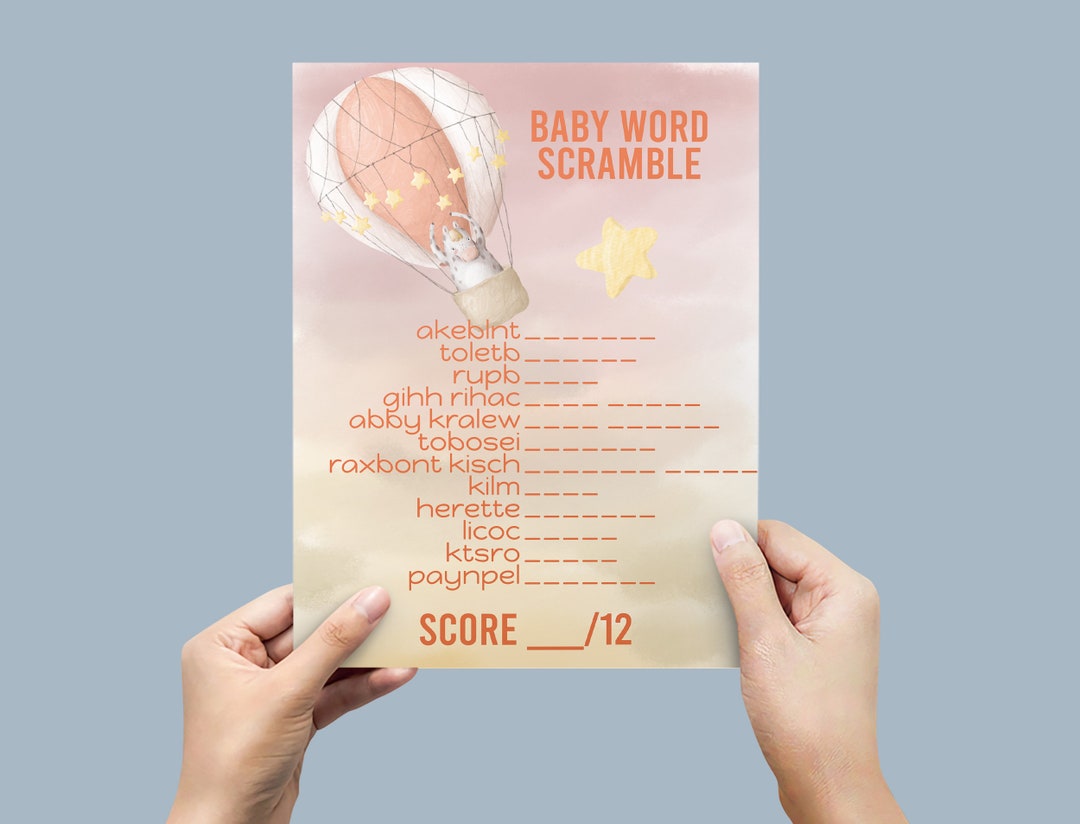 Baby Word Scramble Game Baby Shower Game Instant Download - Etsy