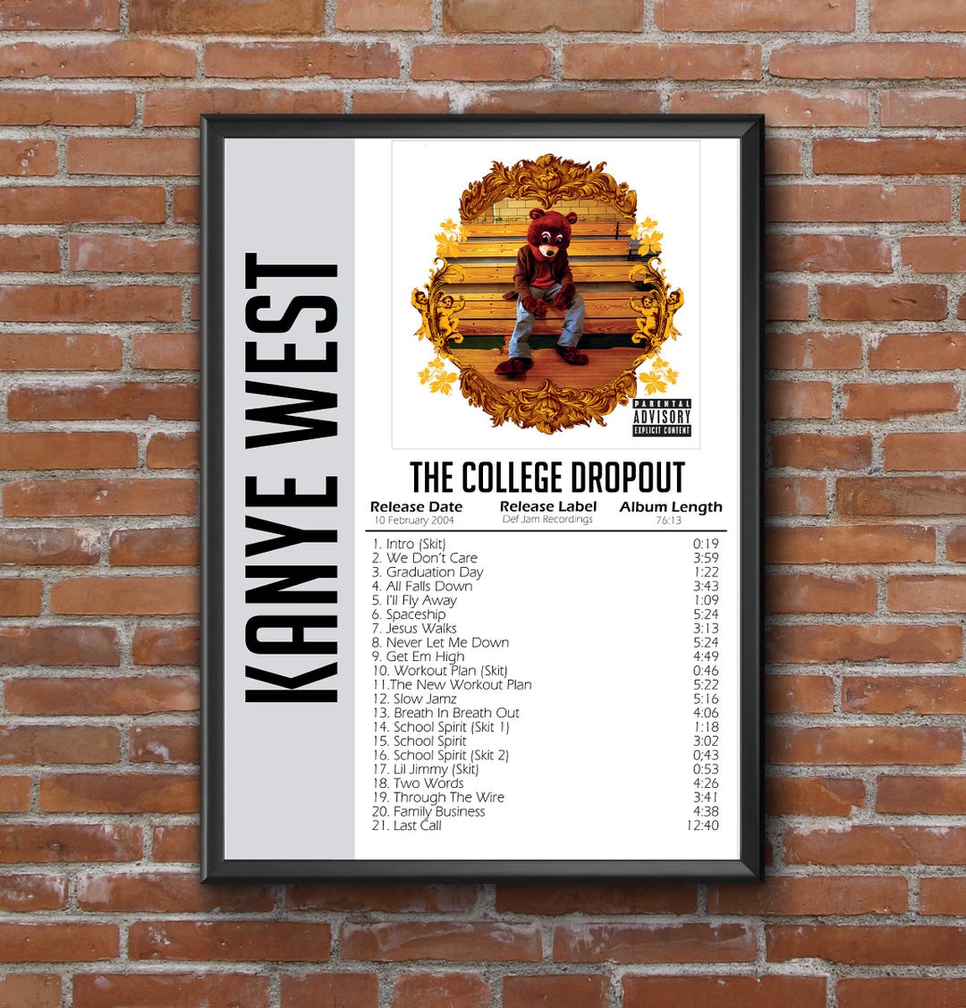 Kanye West - the Collage Dropout Album Cover Poster - Music Lover Gift ...
