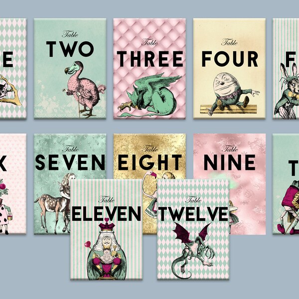 Alice in Wonderland Table Numbers - Etsy