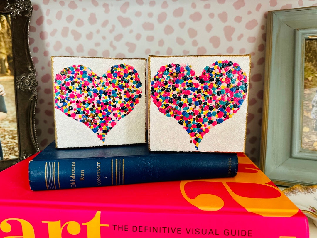Multi-colored Heart Painting - Etsy